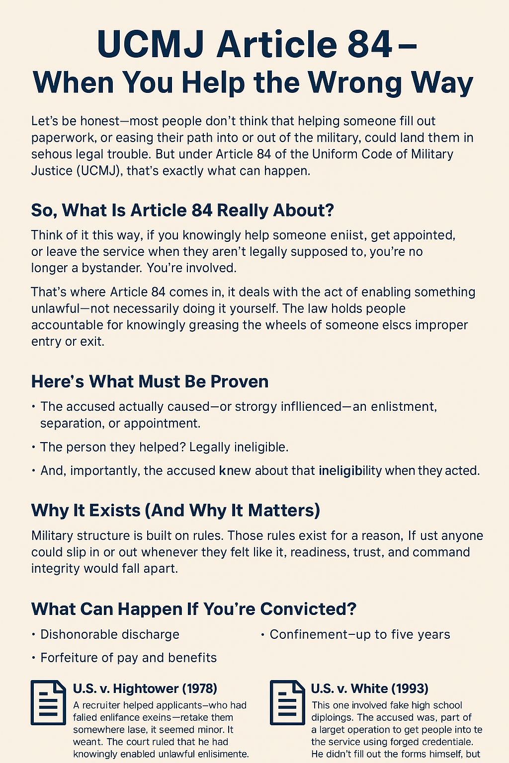 Effecting Unlawful Enlistment, Appointment, or Separation